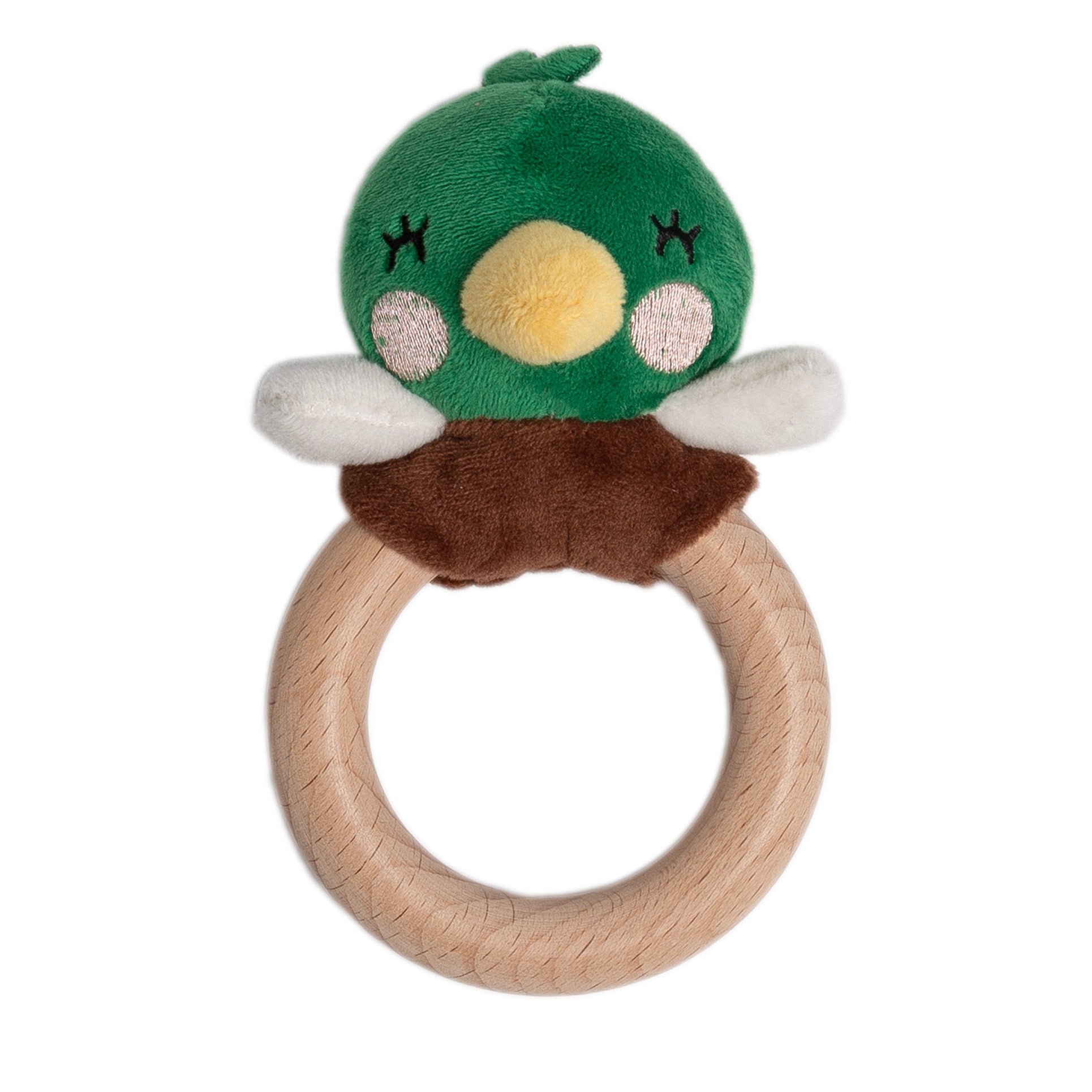 mallard duck wooden teether – Pearhead